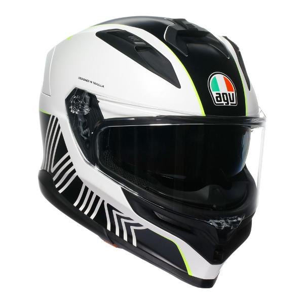 AGV K7 Super 46 Full Face Helmet - White/Black – MotoHeaven
