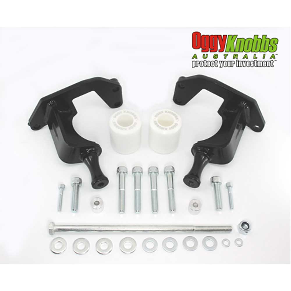 Oggy Knobbs NINJA 250 08-12 Frame Slider Kit - White – MotoHeaven